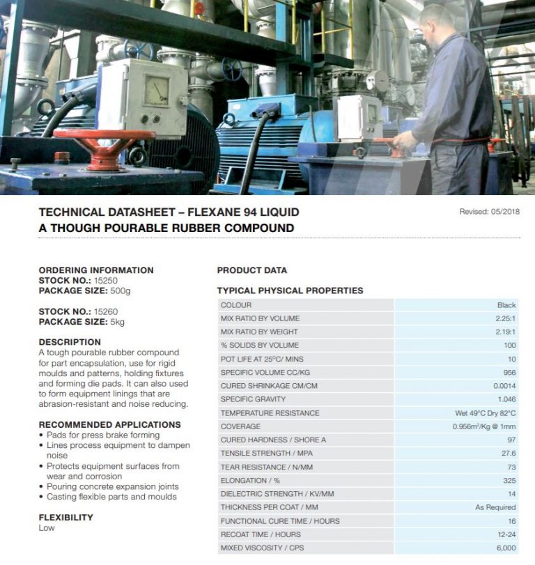 Thông số kỹ thuật và Dữ liệu an toàn Devcon 15250 Flexane 94 Liquid