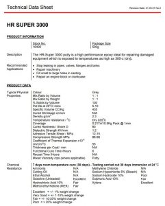 Thông số kỹ thuật và dữ liệu an toàn Devcon HR Super 3000